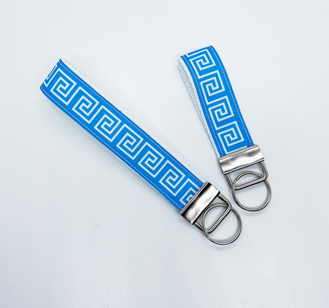 Greek Key Key Fob - Wristlet Key Fob - Key Fob Wristlet Keychain- Wrist ...