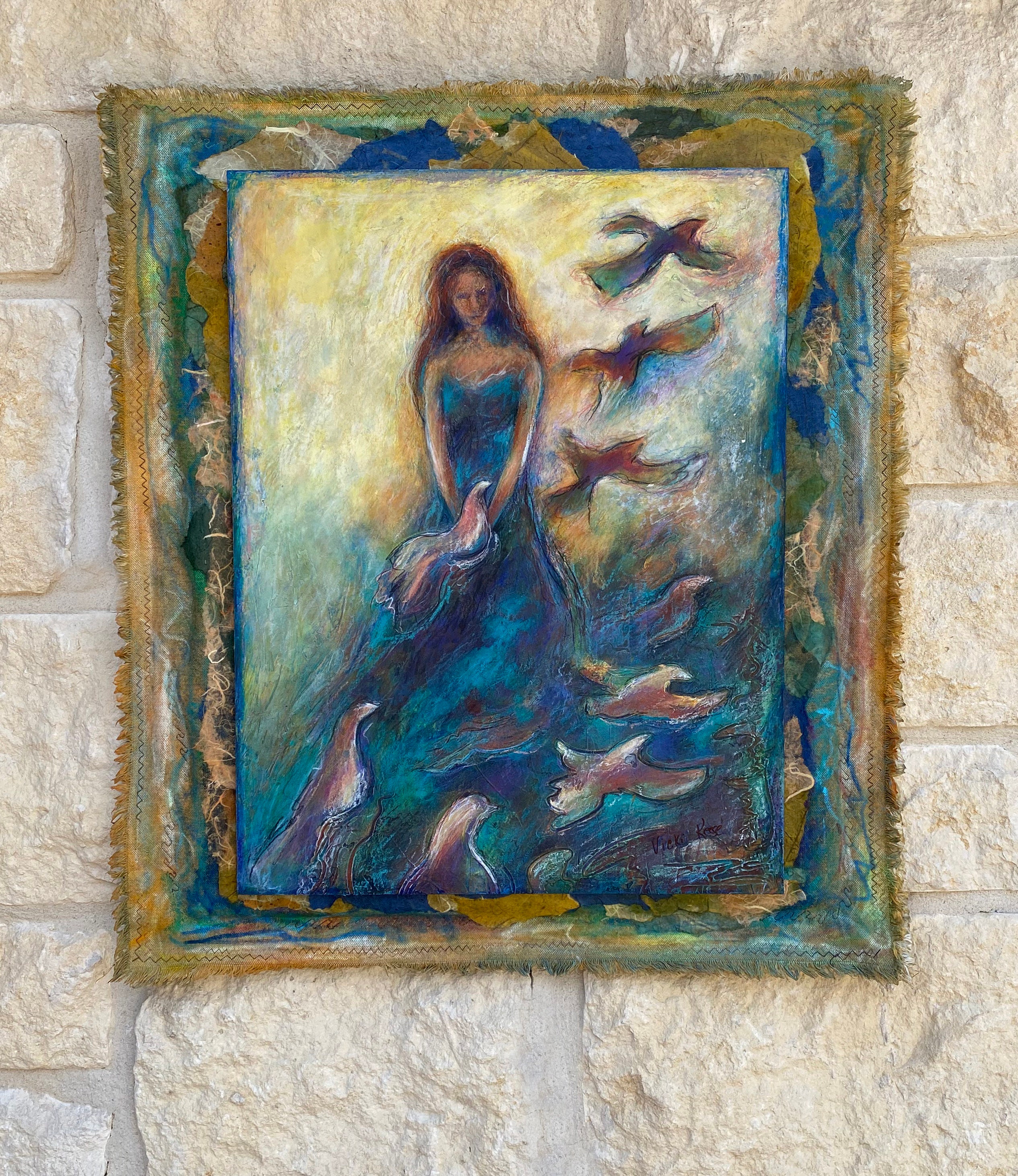 Goddess, Woman, Birds in Flight, Female Art, Bird Art, Goddess Textile ...