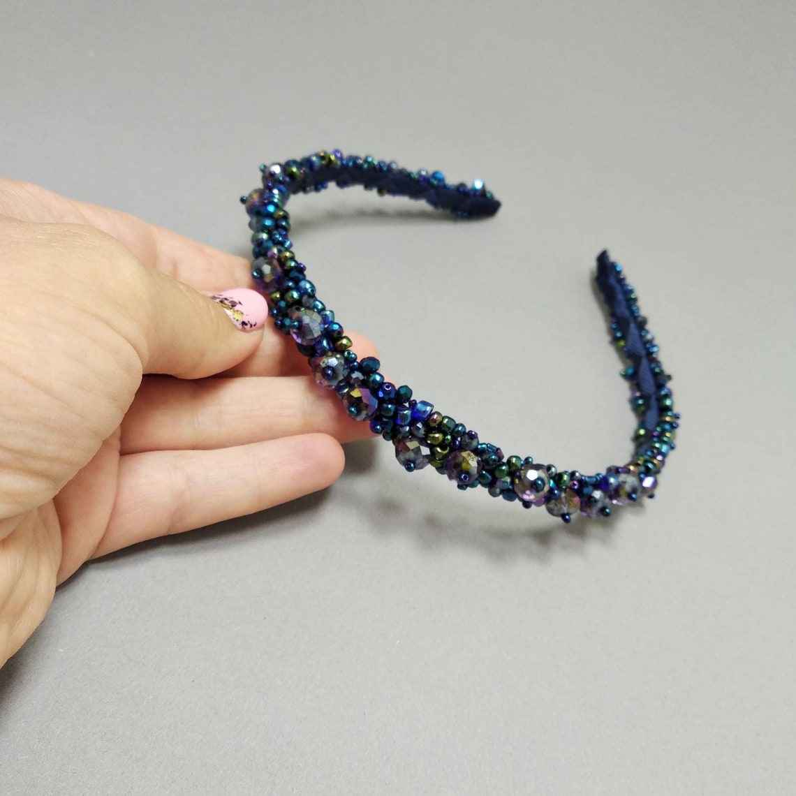 Crystal Bead Bridal Tiara: Mermaid Wedding Headband - Etsy