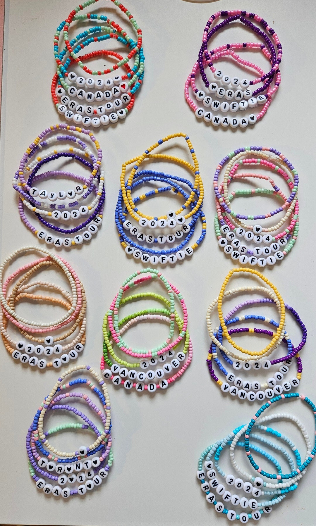 Taylor Swift Inspired Friendship Bracelets, Pastel Colors, Stackable ...