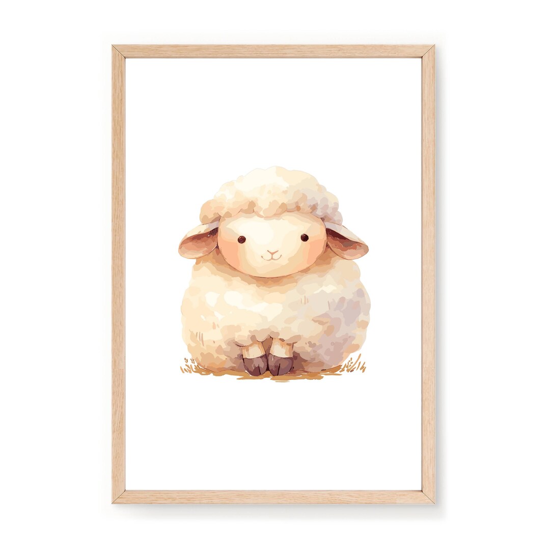 Lamb Wall Art Print, Sheep Wall Print, Nursery Decor, Lamb Nursery Wall ...