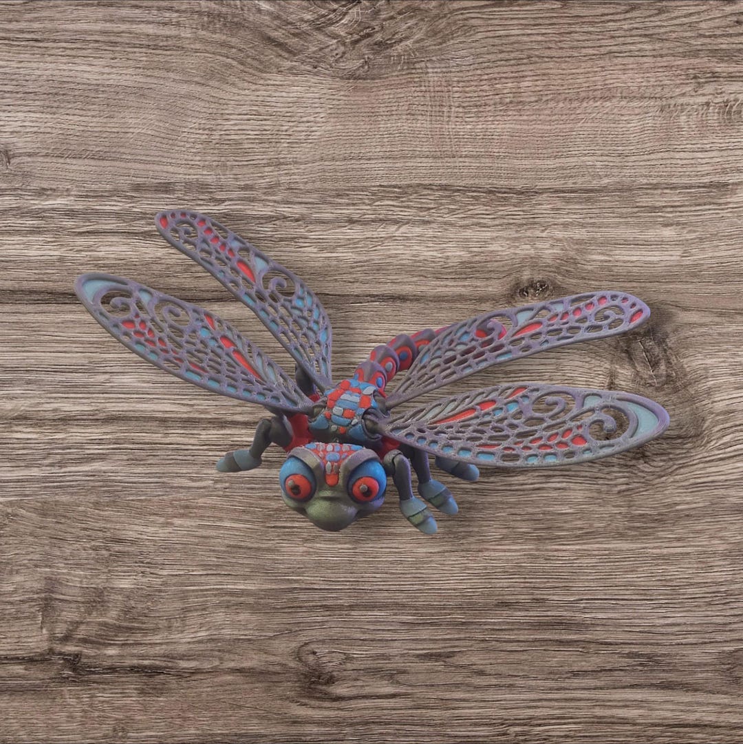 3D Printed Articulated Dragonfly – Multicolor Insect Toy - Etsy