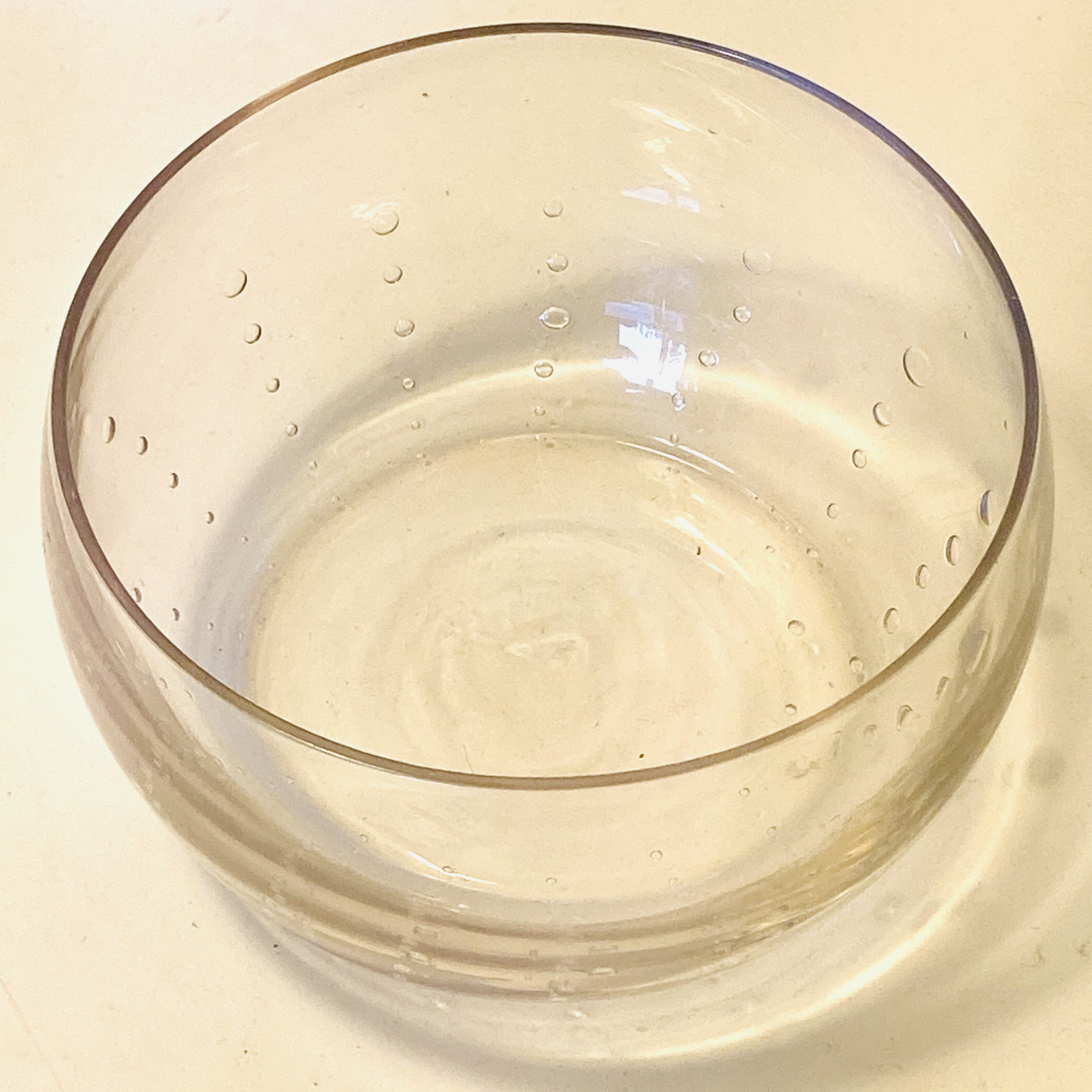 Tazón de vidrio transparente vintage con burbujas controladas - Etsy España