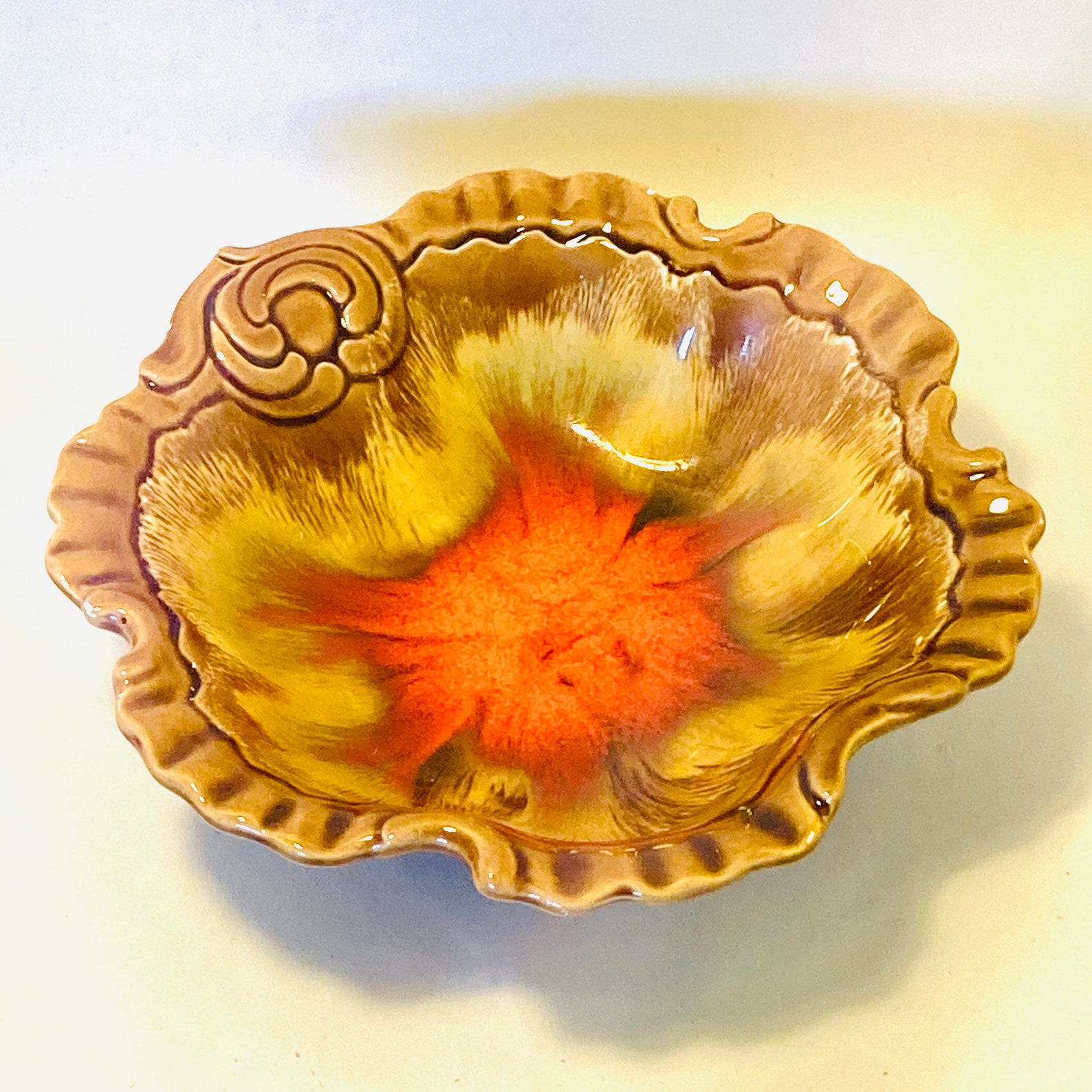 Mid Century Lava Glaze Bowl - Etsy