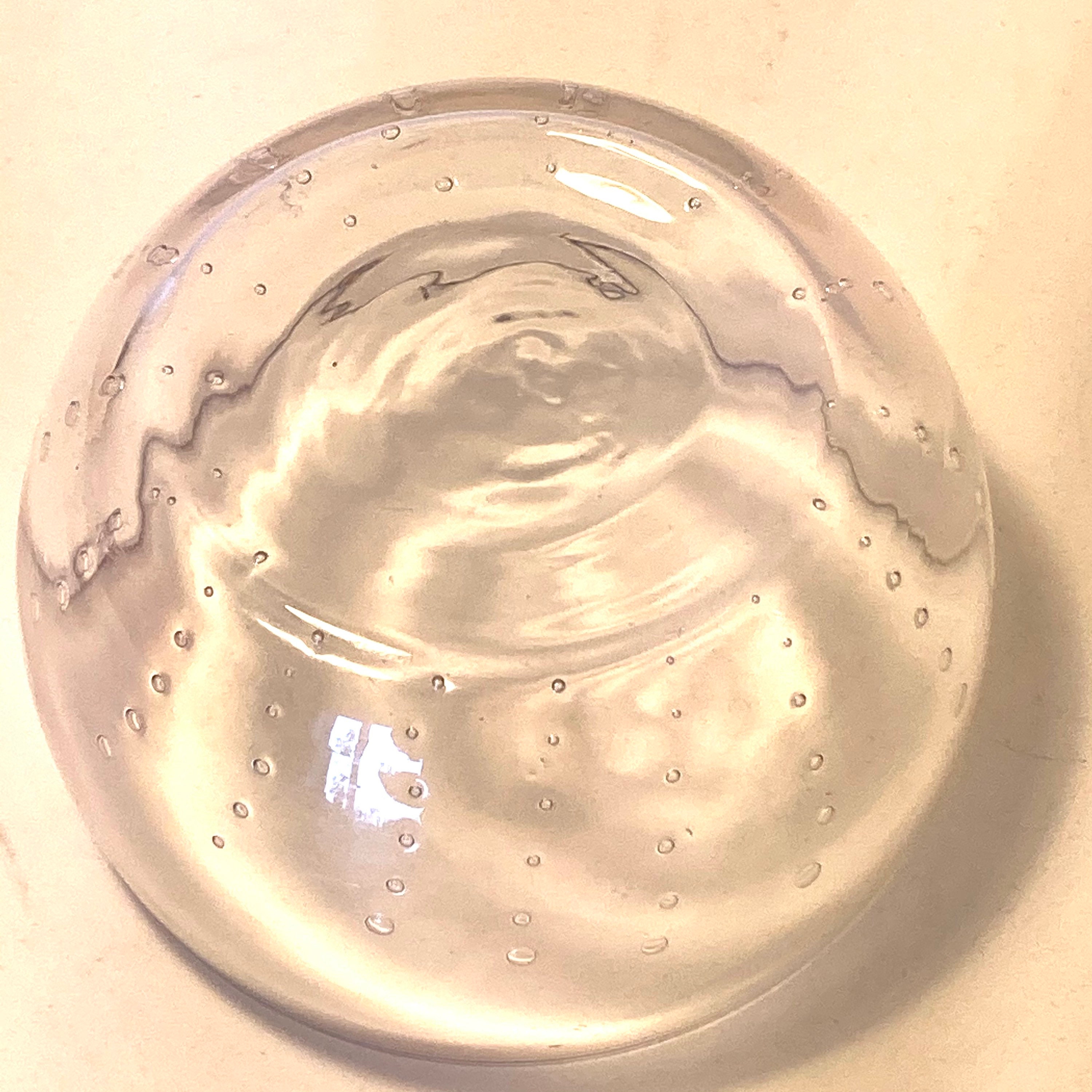 Tazón de vidrio transparente vintage con burbujas controladas - Etsy España