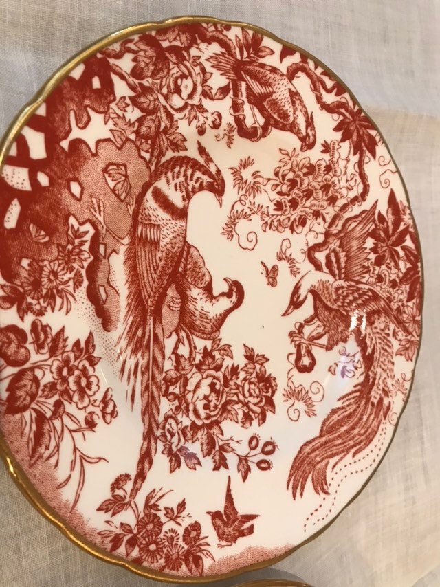Royal Crown Derby Red Aves Tea Set - Etsy