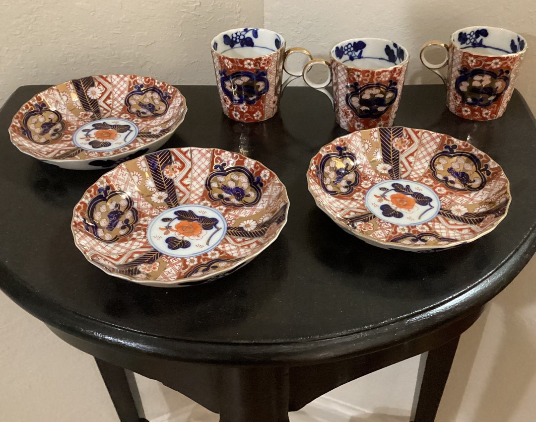 Three Vintage Hand Painted Hokutosha Tea Cups and Sacers Made - Etsy