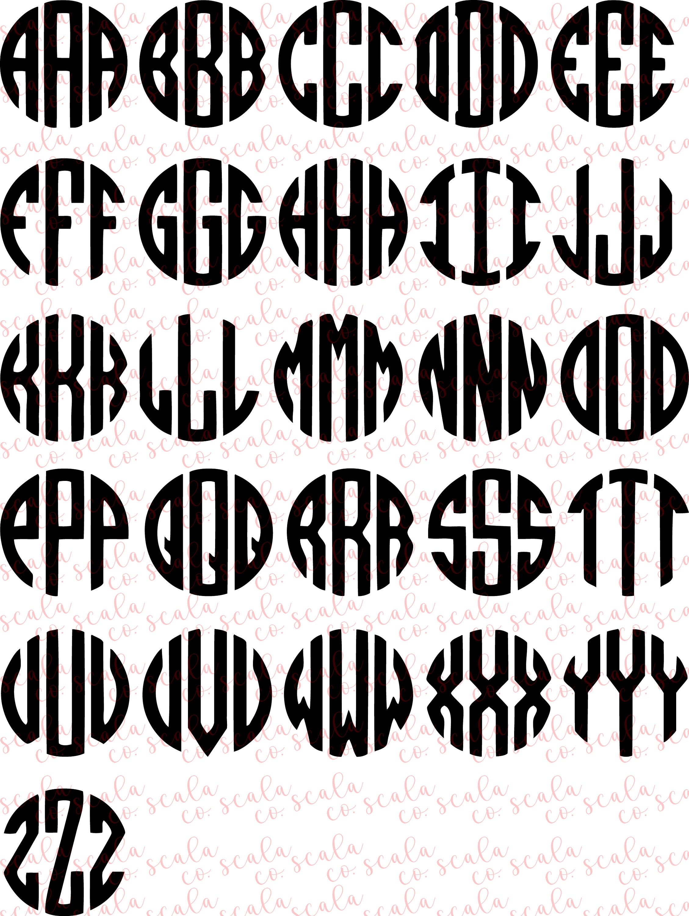 Monogram Font SVG 3 Styles Included Svg Files for Cricut - Etsy Australia