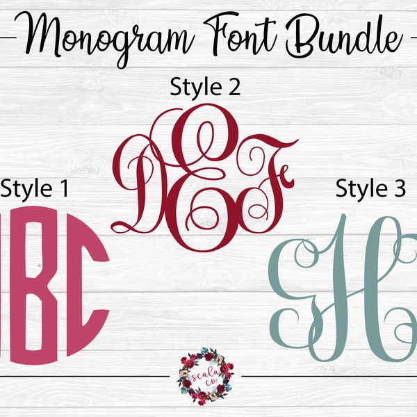 Monogram Font Svg - Etsy