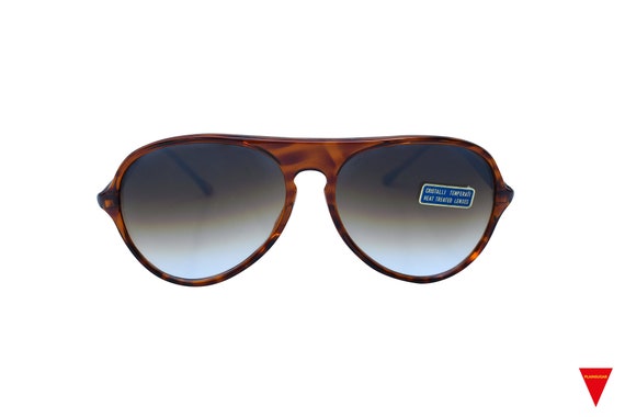 Vintage 70s Aviator Sunglasses: Tortoise Brown Frame,… - Gem