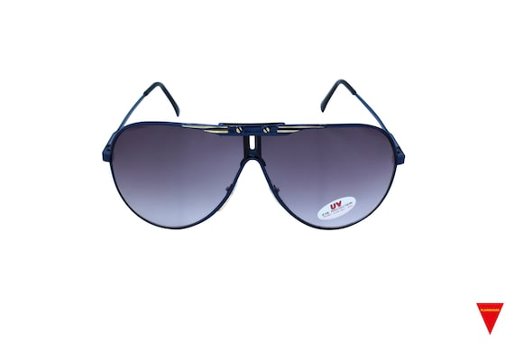 Original 80's Blue Aviator Sunglasses Metal Frame With - Etsy