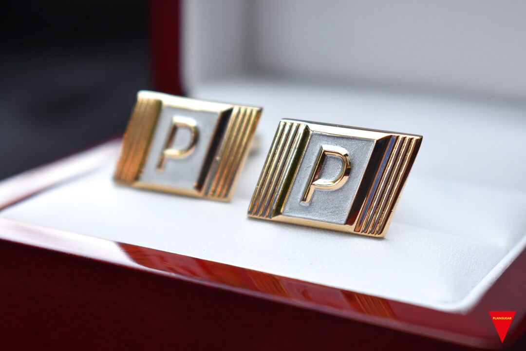 70s Hickok Gold Letter "p" Cufflinks - Unworn Vintage Made in USA - Etsy