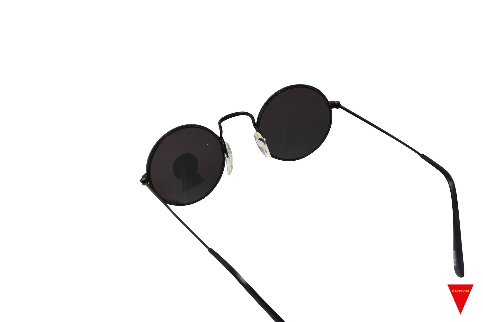 80's Small Round Glasses Vintage Black Frame Mirrored - Etsy