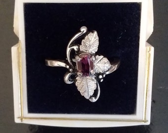 Garnet silver ring | Etsy