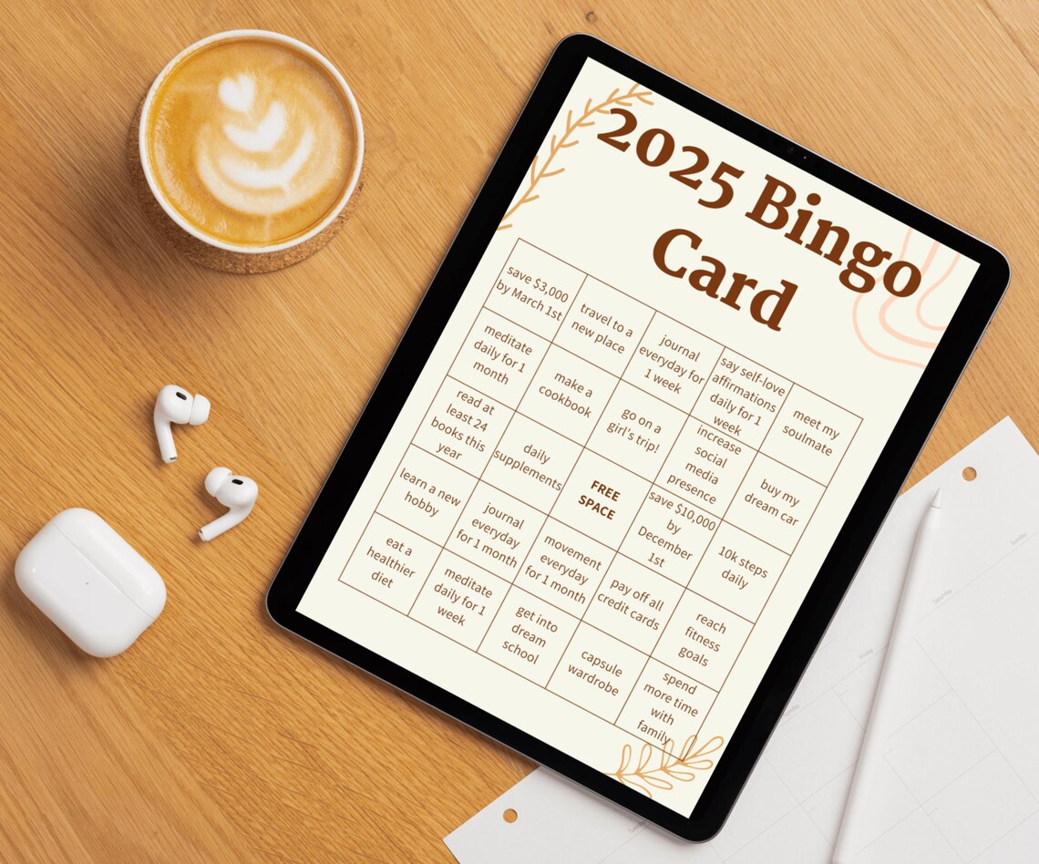 2025 Personalizable Goal-setting Bingo Card: Fun & Motivational ...