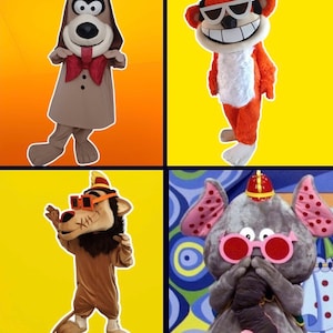 Banana Splits Mascot Costume: Fleegle, Drooper, Snorky, Bingo Cosplay ...