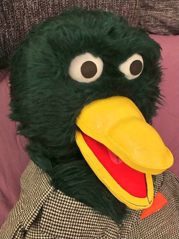 Life-size Duck Guy Hand Puppet: Don't Hug Me I'm Scared, Posable Prop ...