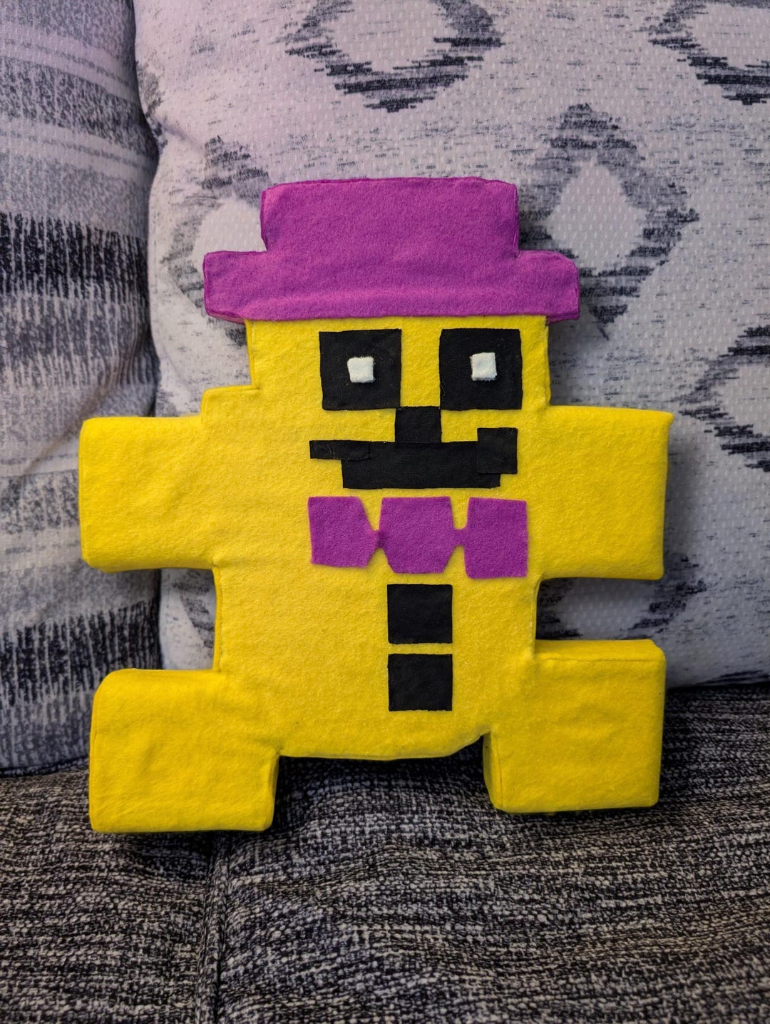 FNAF Golden Freddy Plush, 8-bit Style, Handmade to Order - Etsy