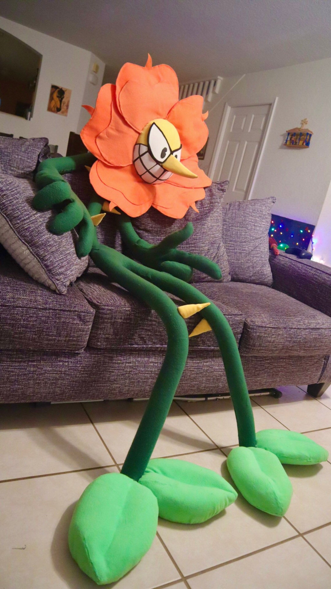 Cuphead Cagney Carnation HUGE Prop Cartoon Figure Statue Mugman ...