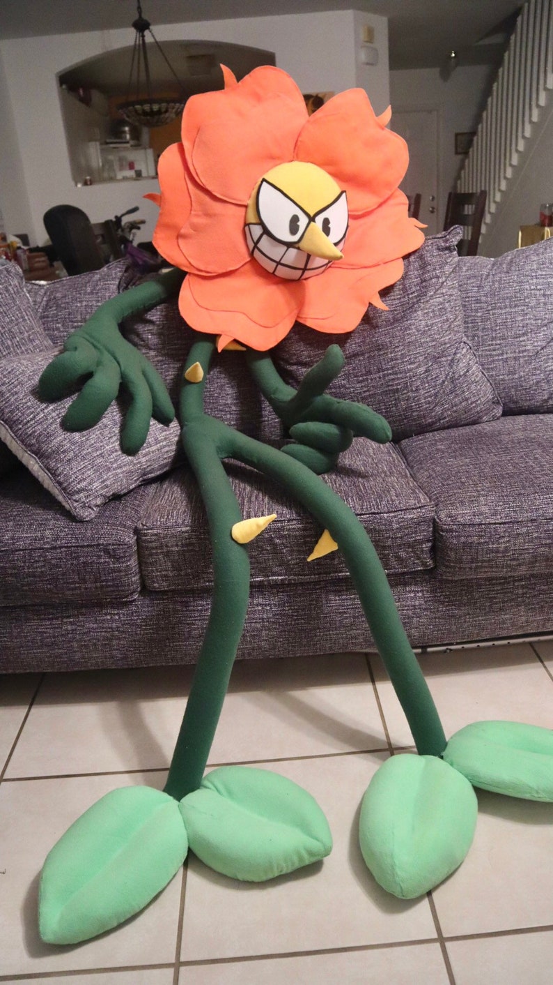 Cagney Carnation Cuphead HUGE Prop Figure Statue Floral Fury Mugman ...