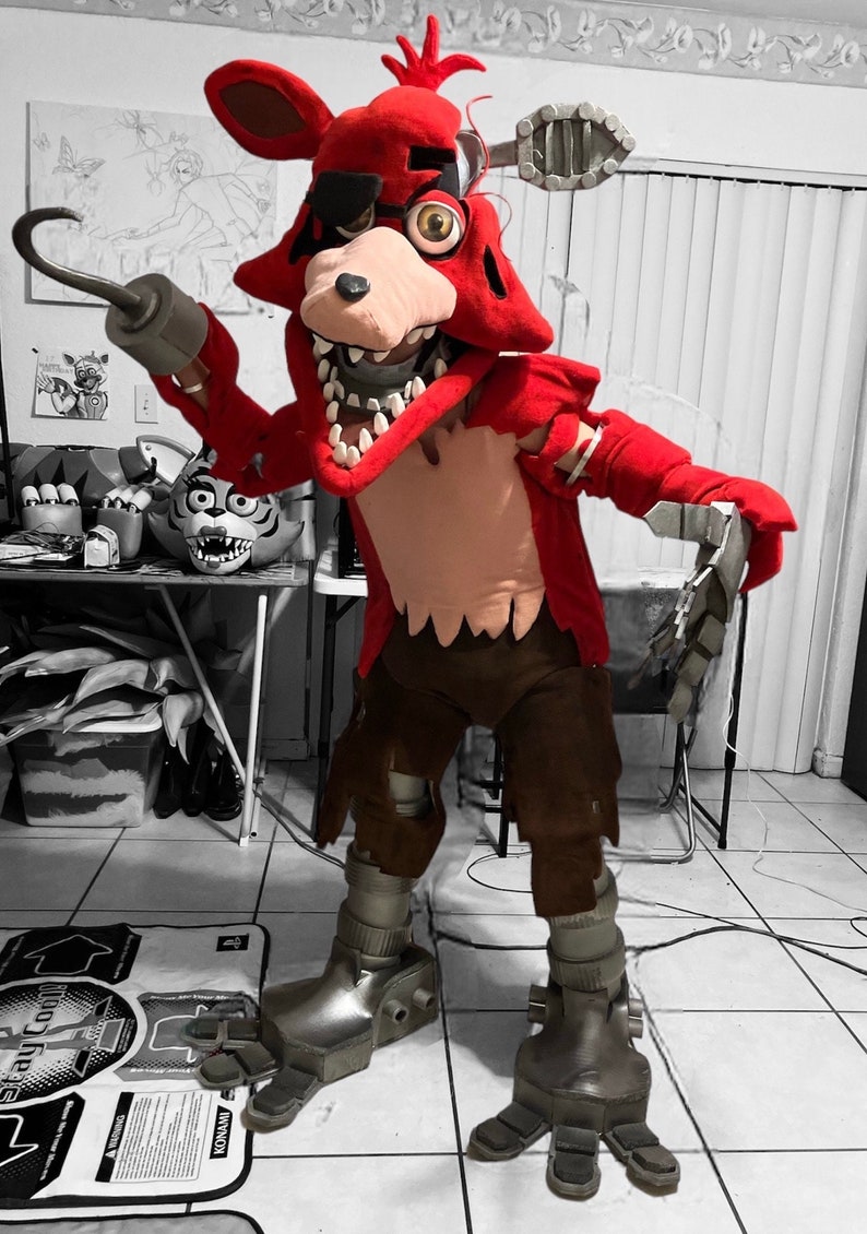 Fnaf Withered Foxy Complete Cosplay Full Suit Costume Foam Mask Five ...