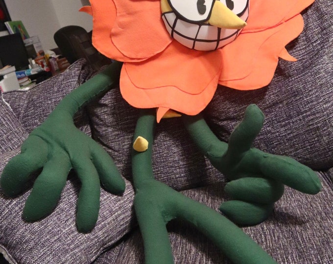 Cagney Carnation Cuphead HUGE Prop Figure Statue Floral Fury Mugman ...