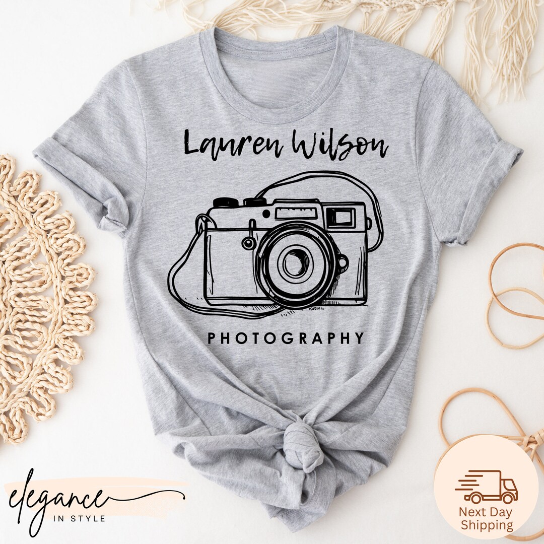 Custom Camera Logo Photography Tshirt, Personalized Photographer ...
