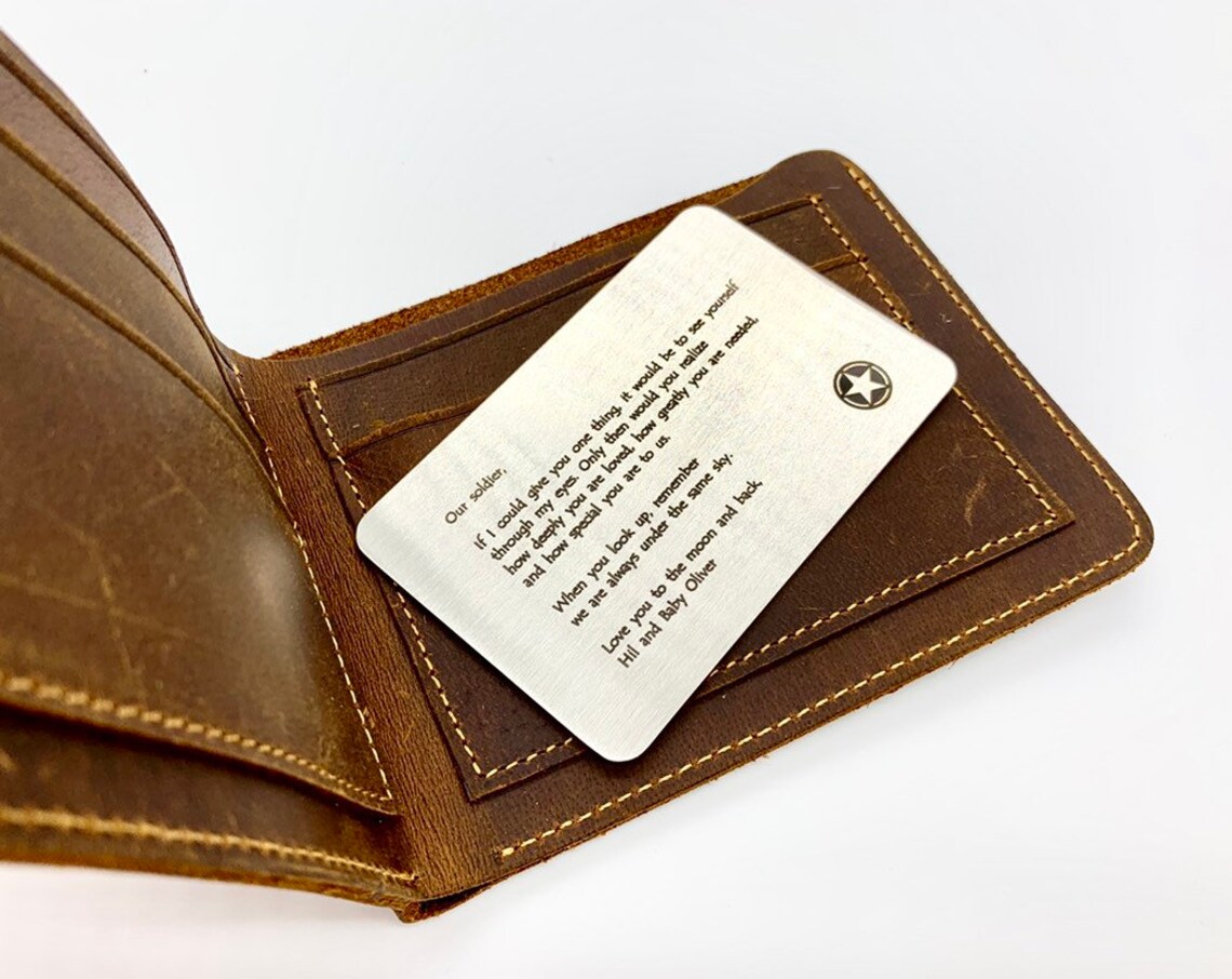 Personalized Wallet Card for Him With US Army Star Logo | Etsy