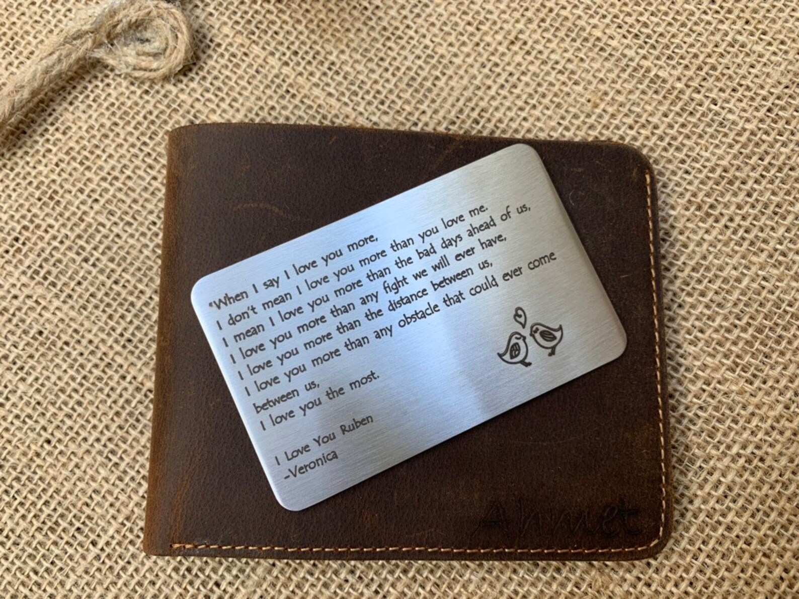 Personalized Metal Wallet Card him Valentines Day Gift | Etsy