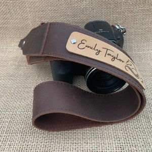 Adjustable Personalized Leather Camera Strap With Custom Logo Engraving ...