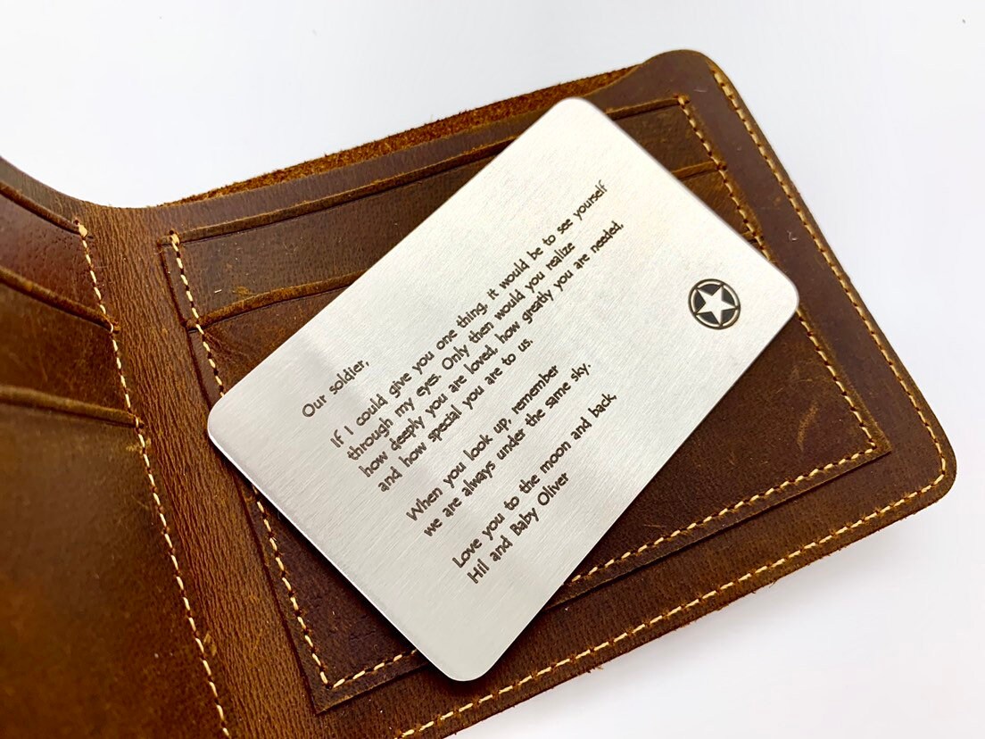 Personalized Wallet Card for Him With US Army Star Logo | Etsy