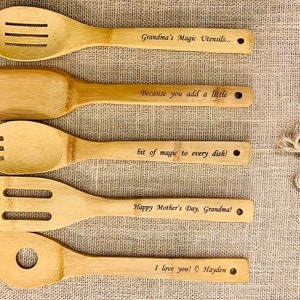 Personalized Fathers Day Gift Wooden Spoon Set for Grandpa, Wood ...