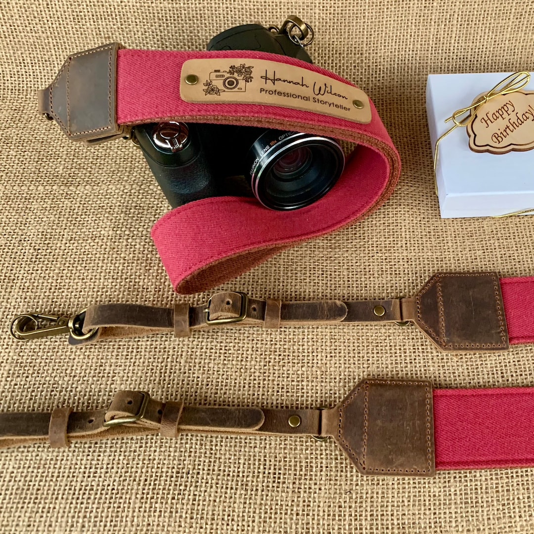 Personalized Leather Camera Strap, Custom Camera Neck Strap ...