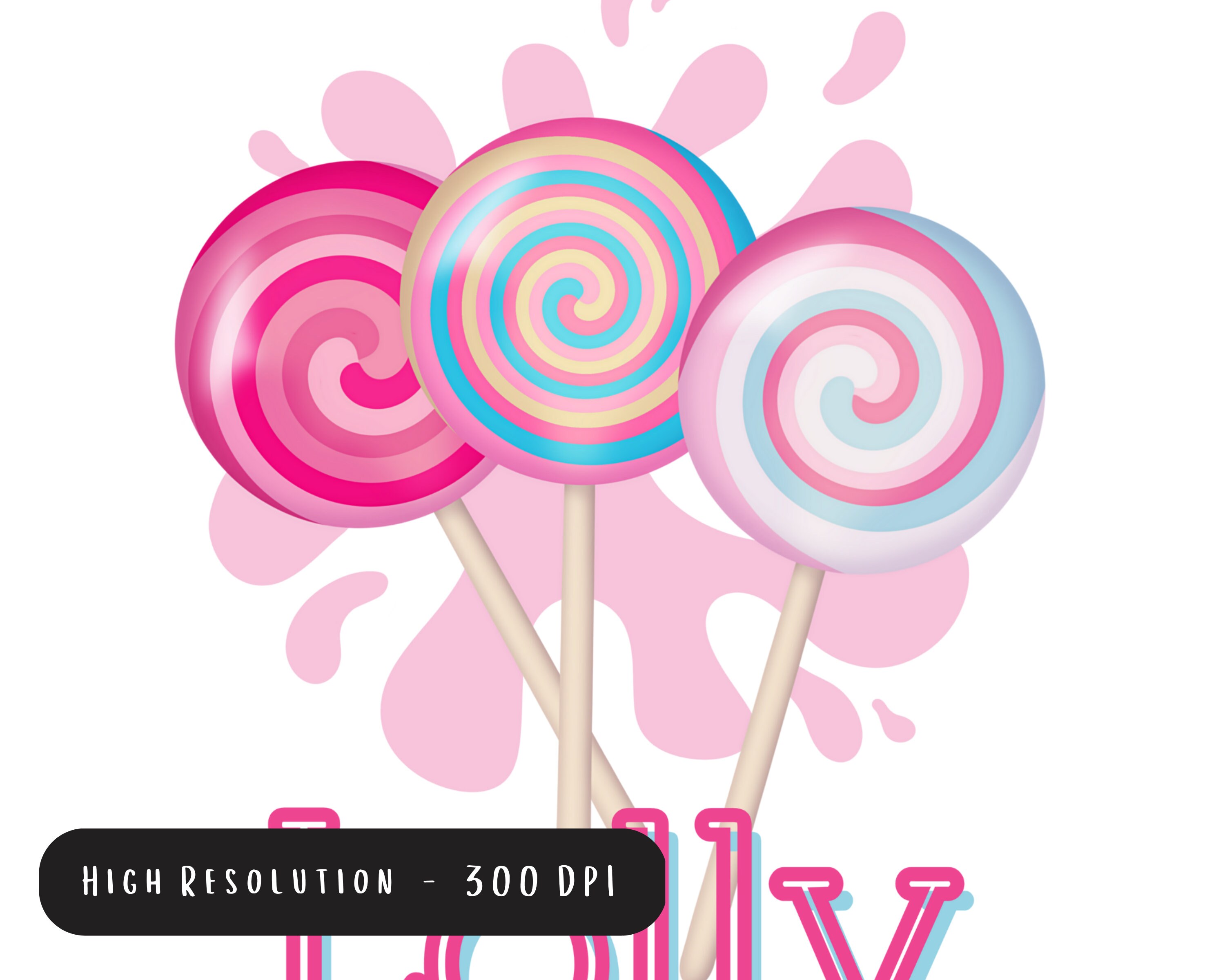 Lollipop Clipart PNG Transparent Background - Etsy Canada