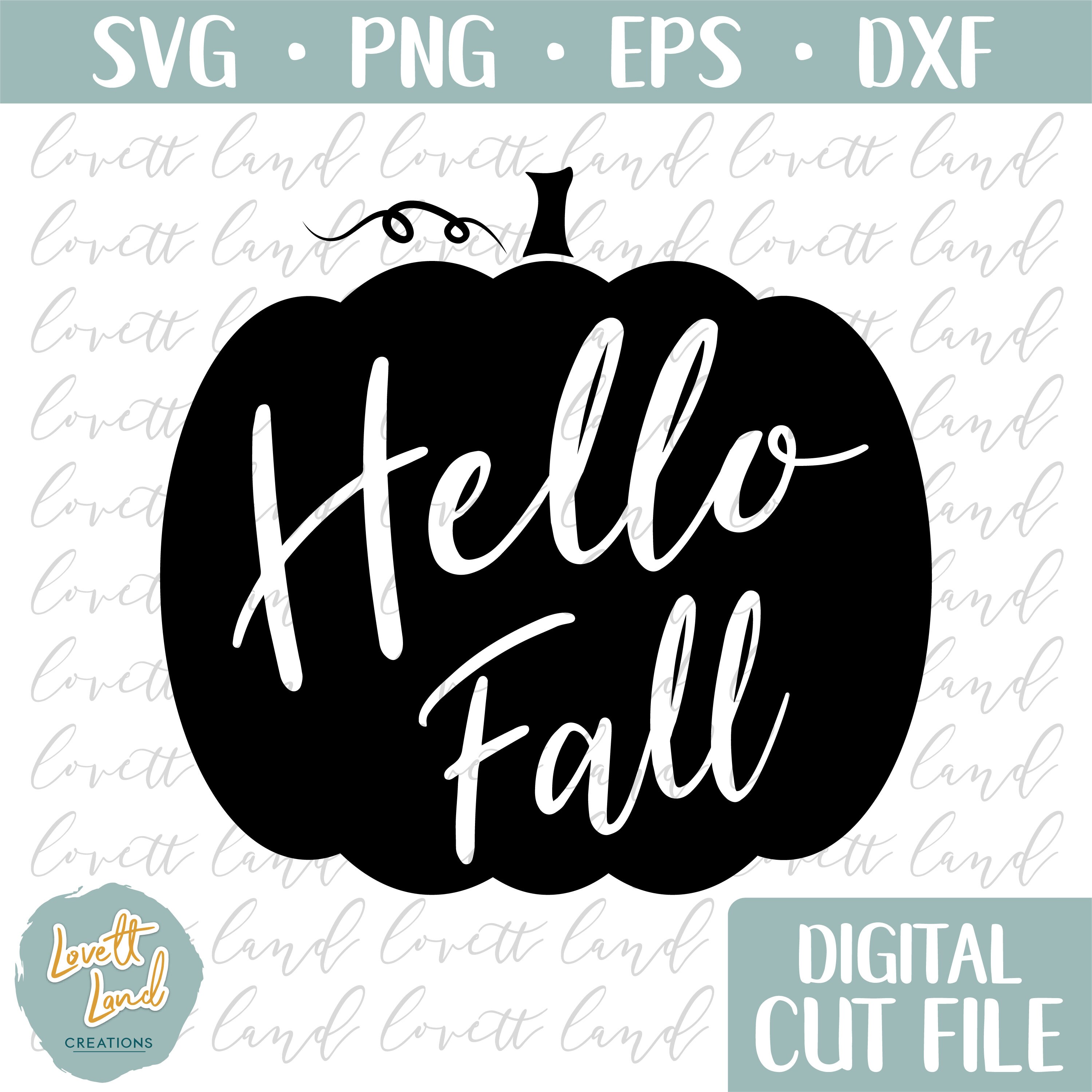 Hello Fall Pumpkin SVG Cut File, Instant Download ( Logo Svg, Vector ...