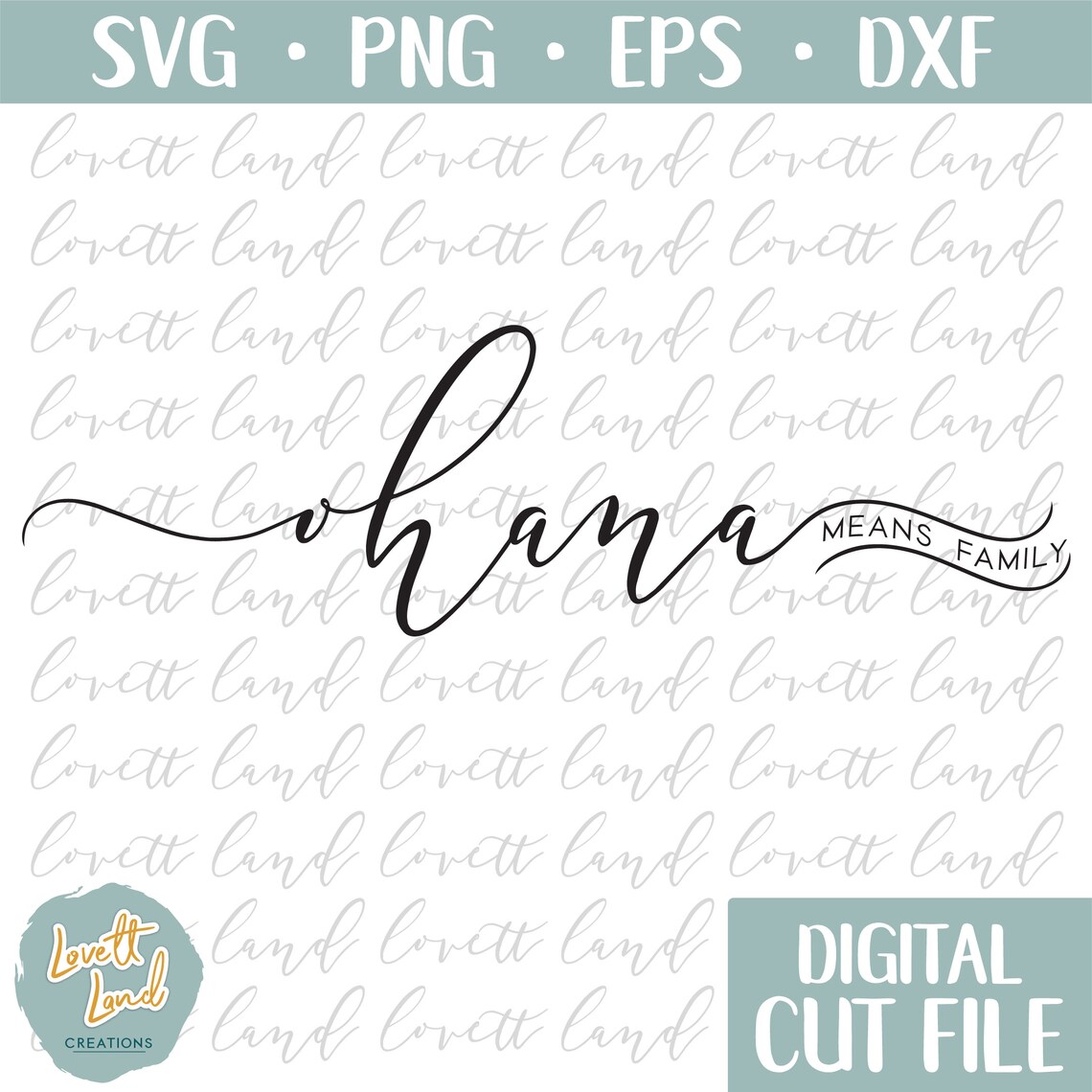 Ohana Means Family SVG Cut File, Instant Download Logo Svg, Vector ...