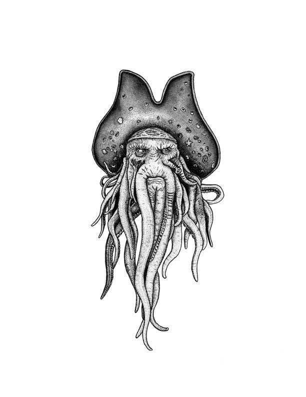 Davy Jones Pirate Drawing