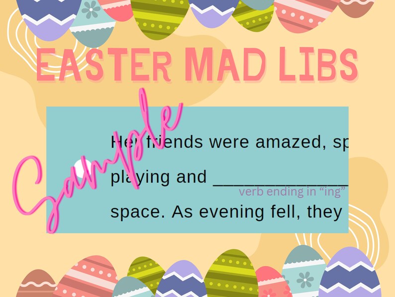 Easter Mad Libs Pack 3 Printable Easter Activity Easter Party Game for ...