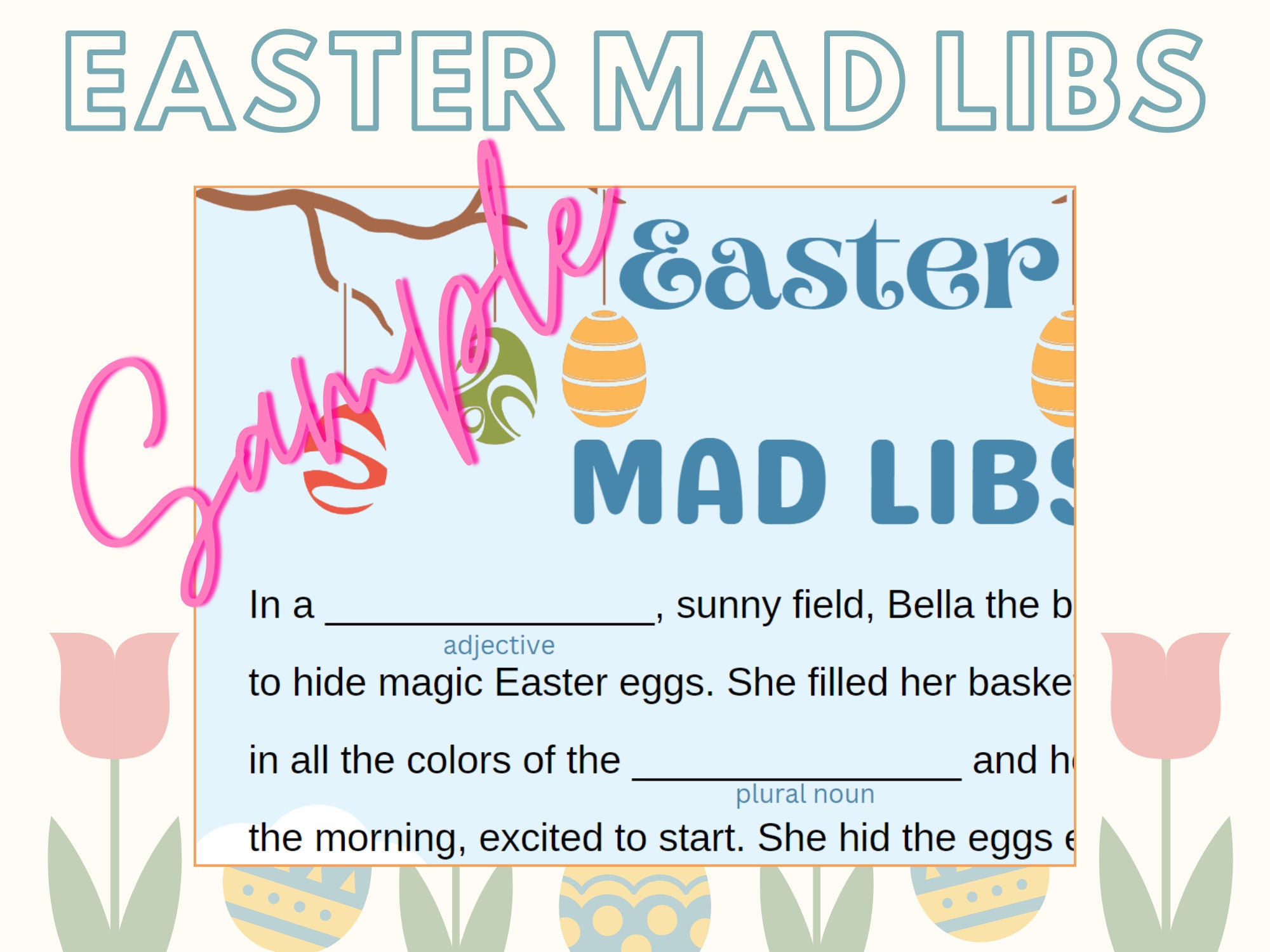 Easter Mad Libs 12-pack | Printable Easter Activity | Easter Party Game ...