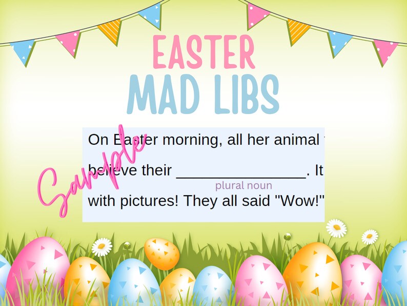 Easter Mad Libs 12-pack | Printable Easter Activity | Easter Party Game ...