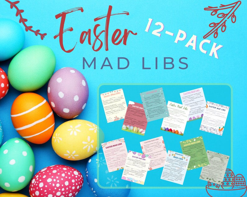 Easter Mad Libs 12-pack | Printable Easter Activity | Easter Party Game ...