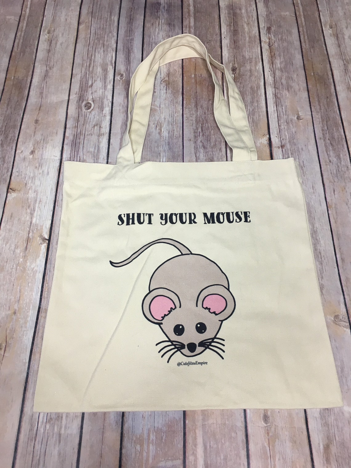 Funny Reusable Canvas Bag Shut Your Mouse | Etsy