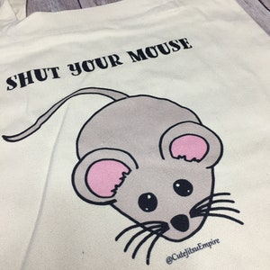 Funny Reusable Canvas Bag Shut Your Mouse - Etsy