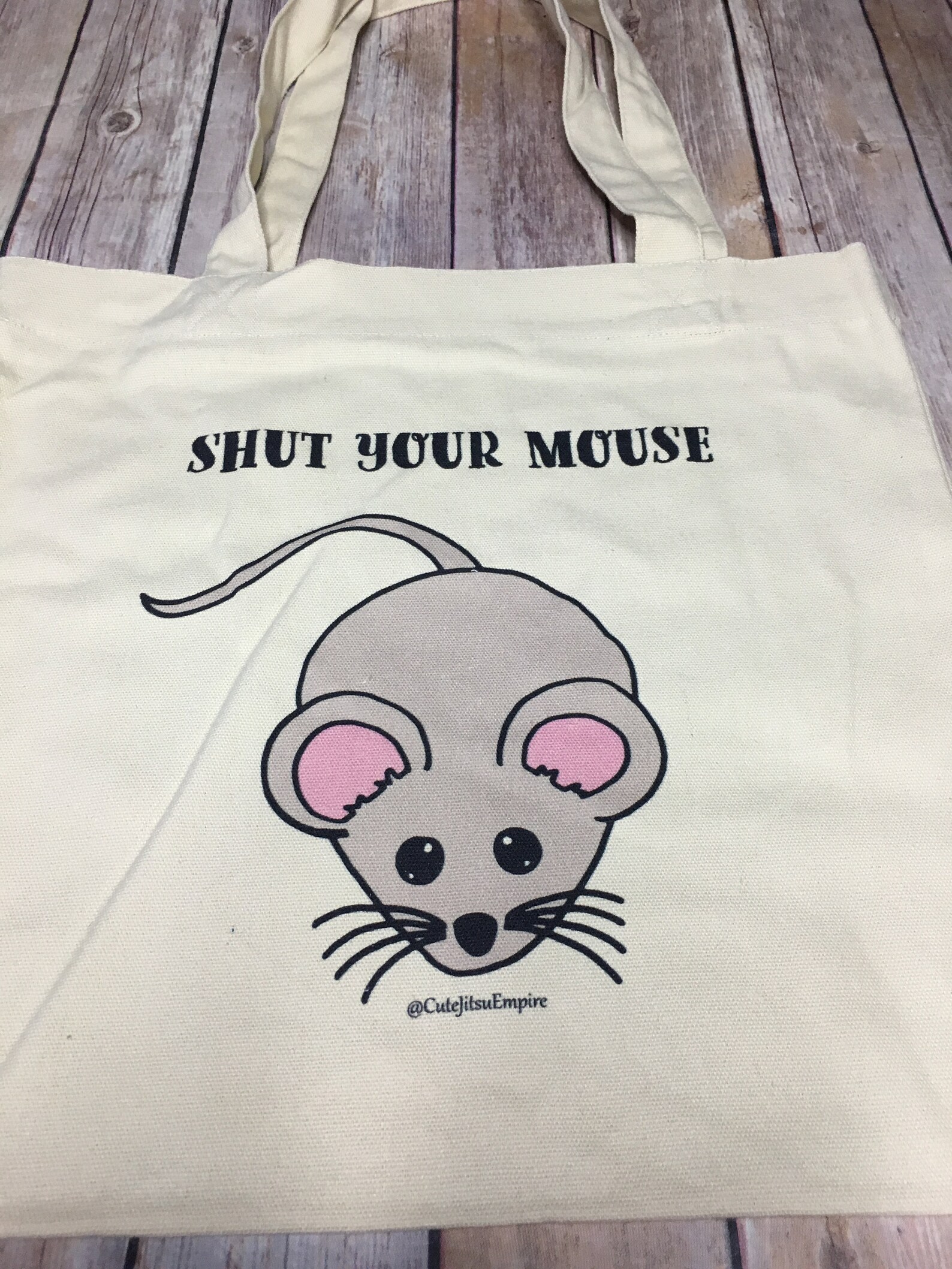 Funny Reusable Canvas Bag Shut Your Mouse - Etsy