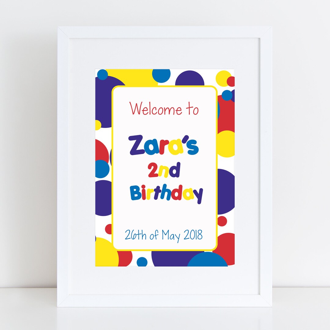 Wiggly Party Sign, DIY Digital Template, Editable Printable, Instant ...