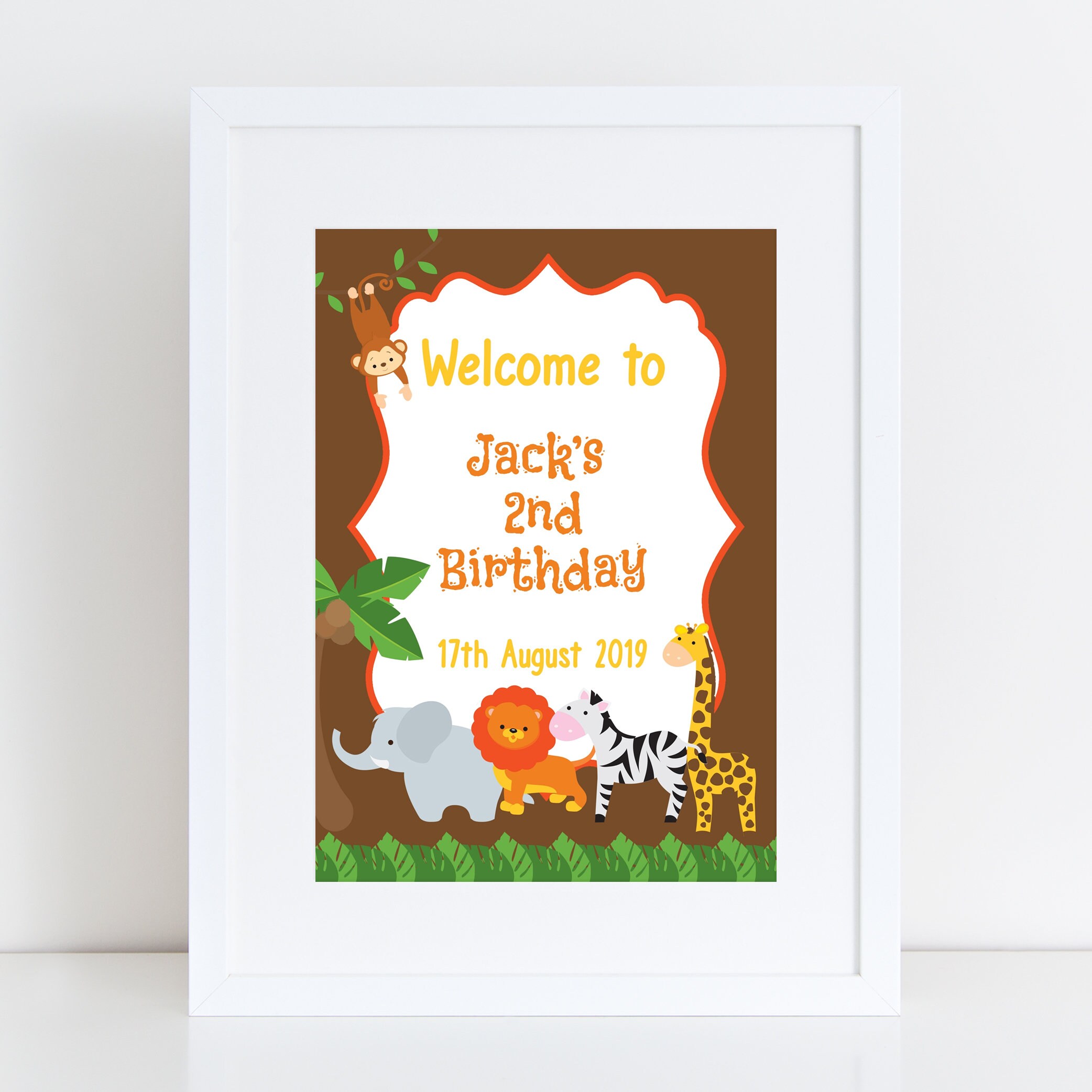 Jungle Safari Party Sign | DIY Party Template | Editable, Instant ...