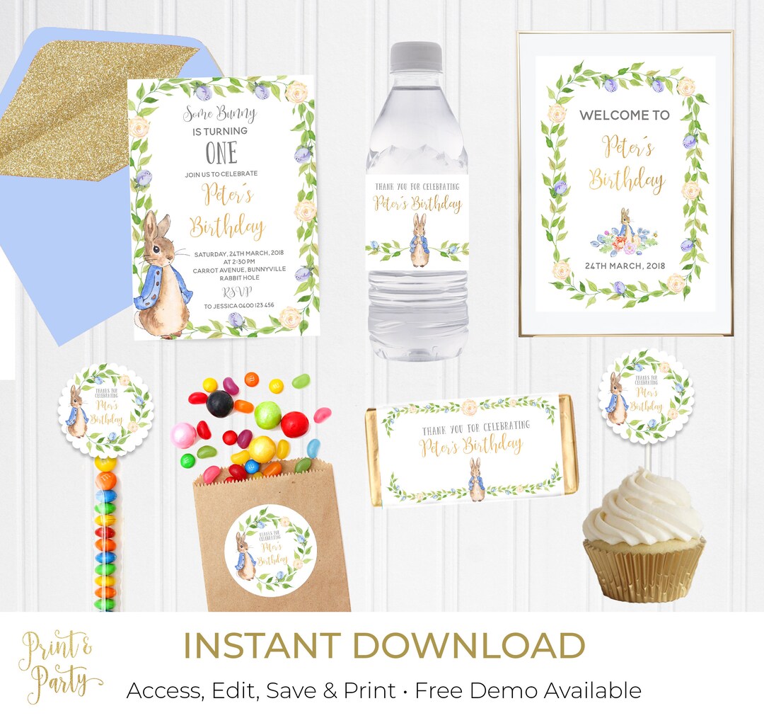 Peter Rabbit DIY Party Package | Printable DIY Stationery Set ...