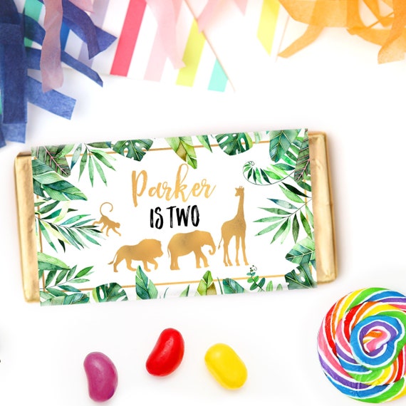 Tropical Safari Chocolate Bar Candy Wrapper DIY Party - Etsy Australia