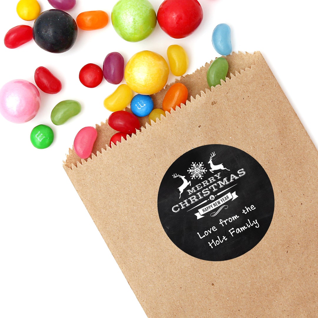 Christmas DIY Circle Tag Party Sticker Cupcake Toppers | Printable ...