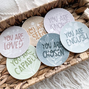 Set of Affirmation Stickers | You Are Loved | You Are Enough | Positive ...